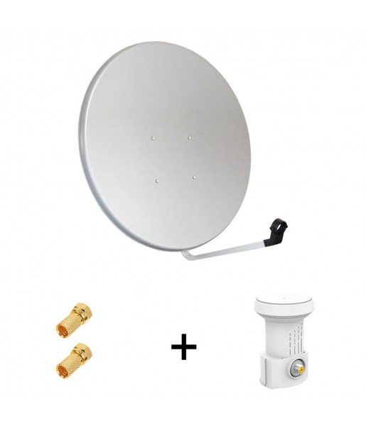 Pack Antenne Parabole Acier 100 cm Gris Clair MEGASAT + LNB SINGLE Full ...