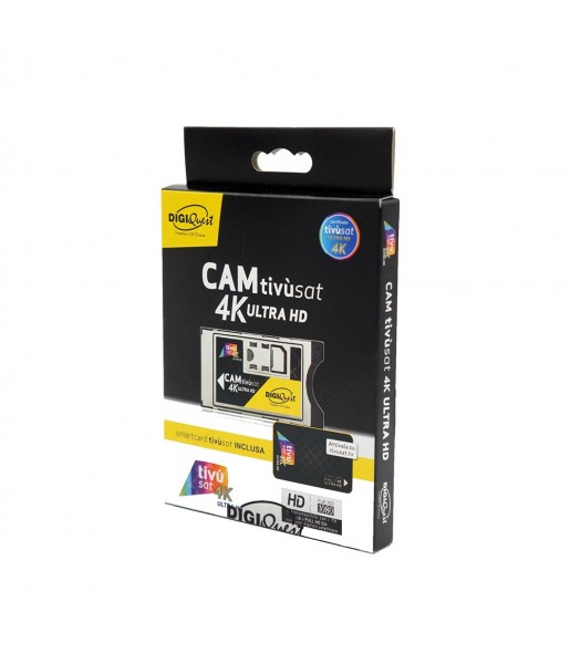 Pack Module CI+ CAM Tivusat 4K + Carte Bouquet Tv Italien Digiquest